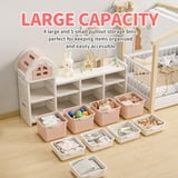 UNICOO® Kids Cream House Storage Organizer with 3-Tier Shelves, Storage ...