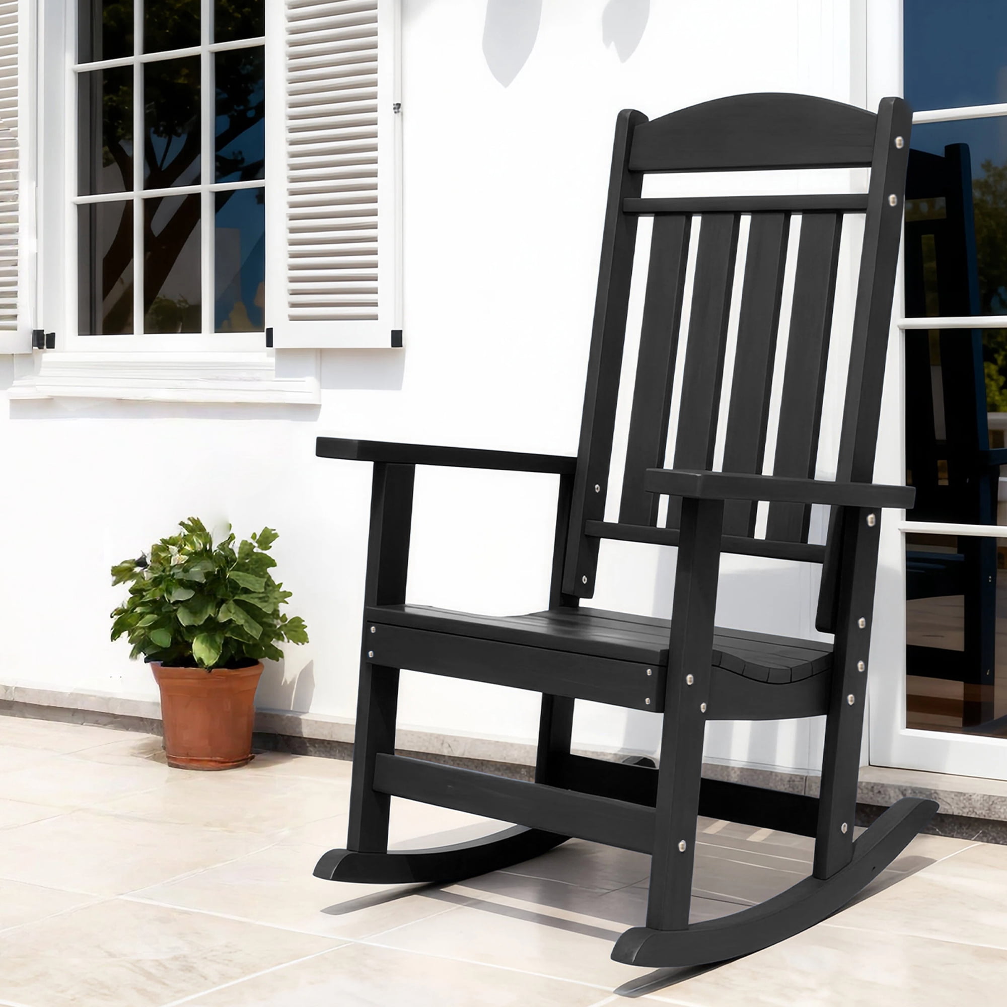 Click here for Foowin Patio Slat Rocking Chair  Hdpe Plastic Weat... prices