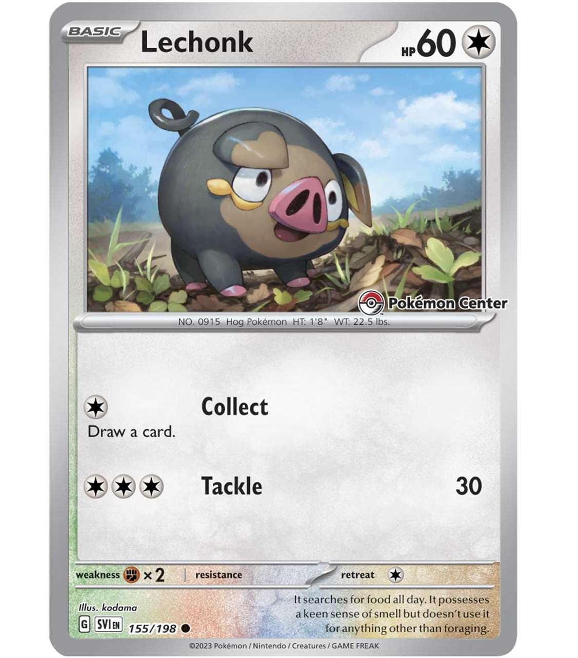 Scarlet & Violet Base Set Lechonk #155/198 (Pokemon Center) - Walmart.com