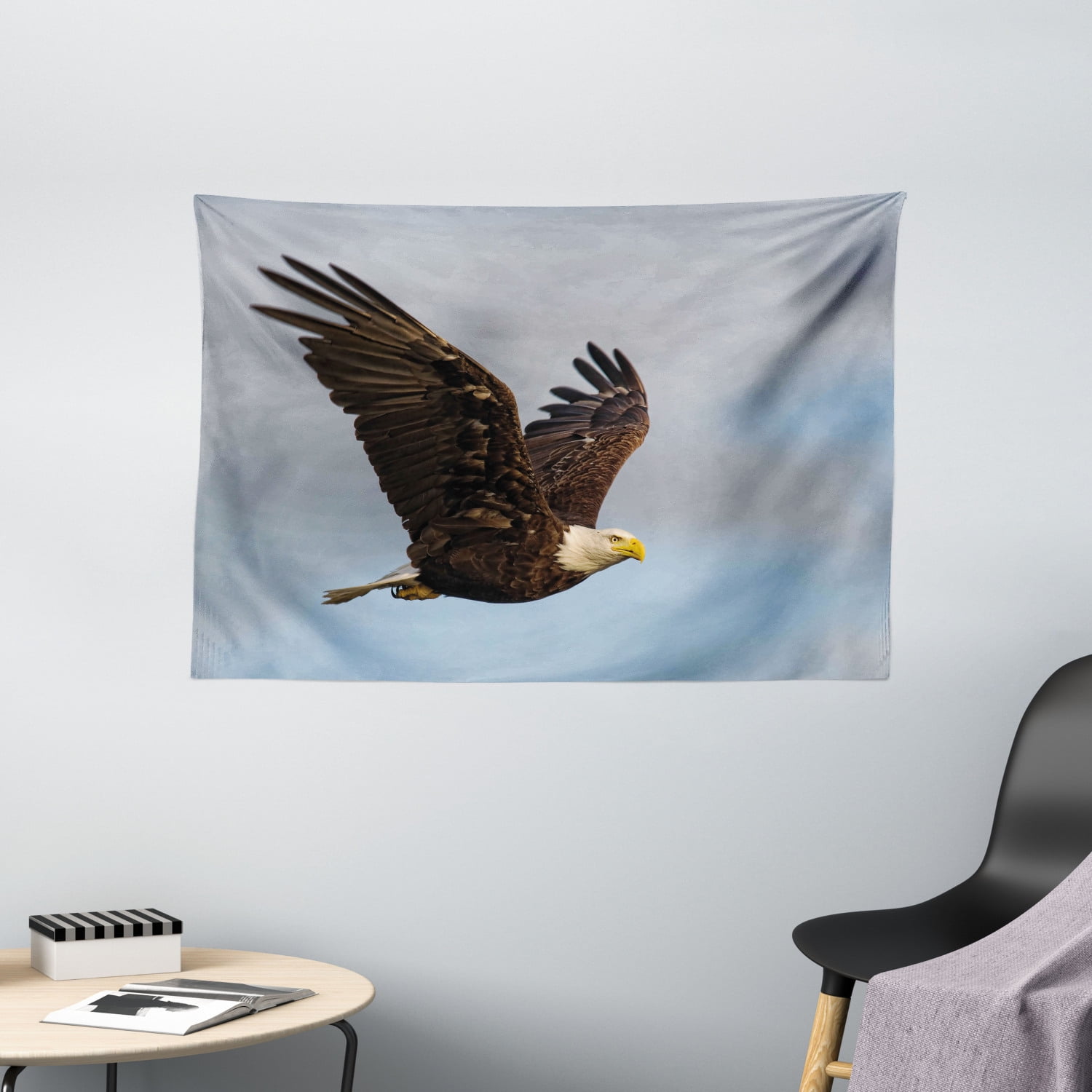 Eagle Tapestry, Photo of a Hunter Bird Flying in Open Sky Majestic ...