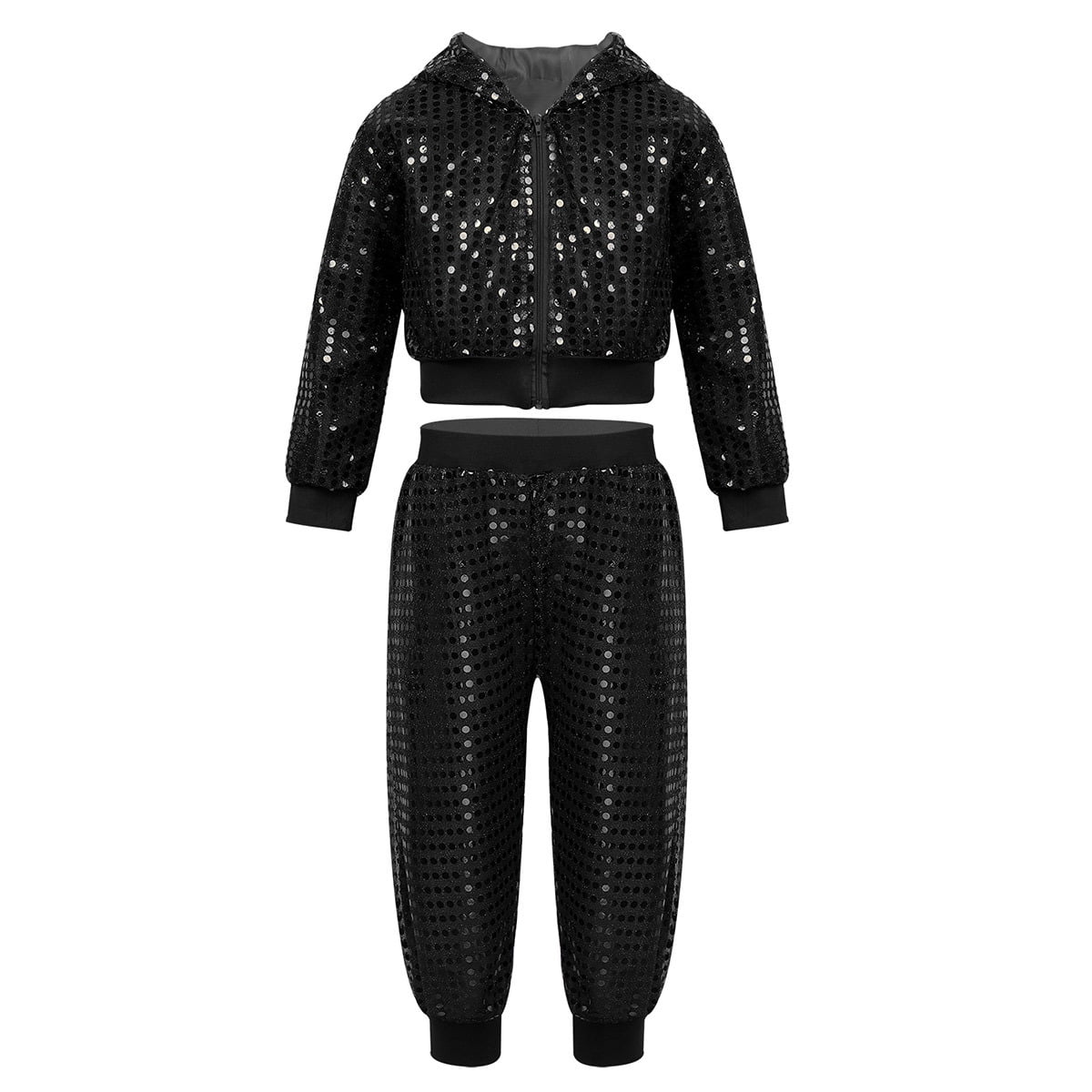 MSemis Kids Sequins Hiphop Jazz Street Dance Costume Boys Girls Hoodie ...