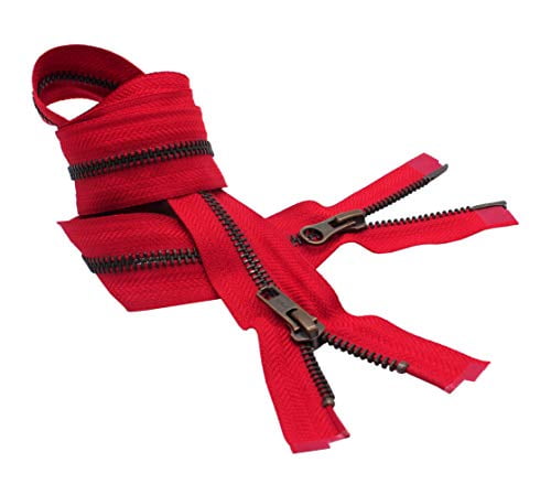 #5 Antique Brass Hot Red Medium Weight 2-Way YKK Jacket Separating ...
