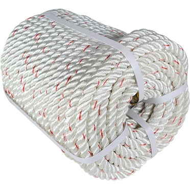 Katzco Nylon Twisted Braided Rope - 3/16 Inch x 100 Foot Anchor Rope ...