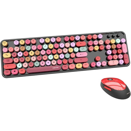 Colorful Computer Wireless Keyboard and Mouse Combination, Typewriter ...