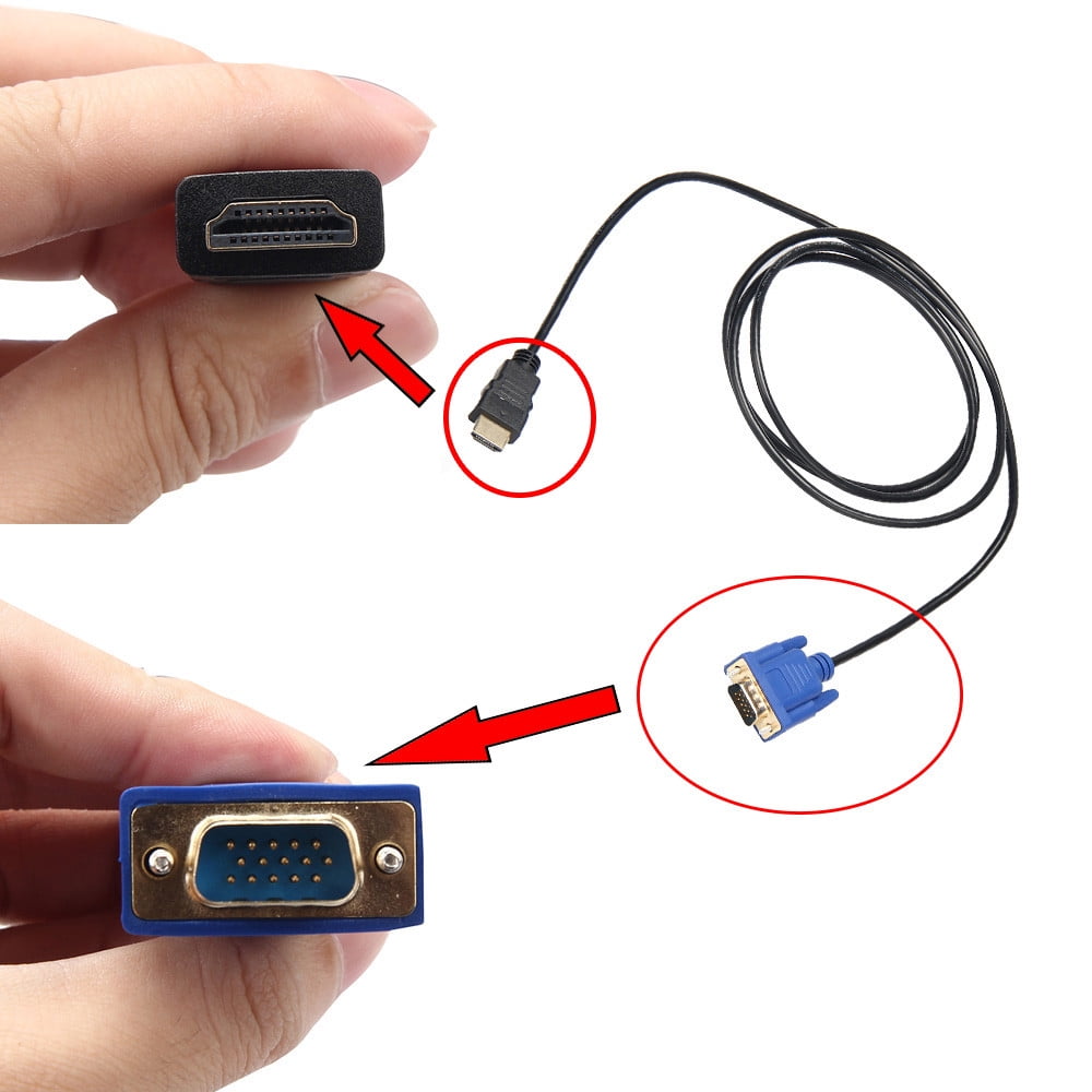 YZHM HDMI Gold Male To VGA HD-15 Male 15Pin Adapter Cable 6FT 1.8M ...