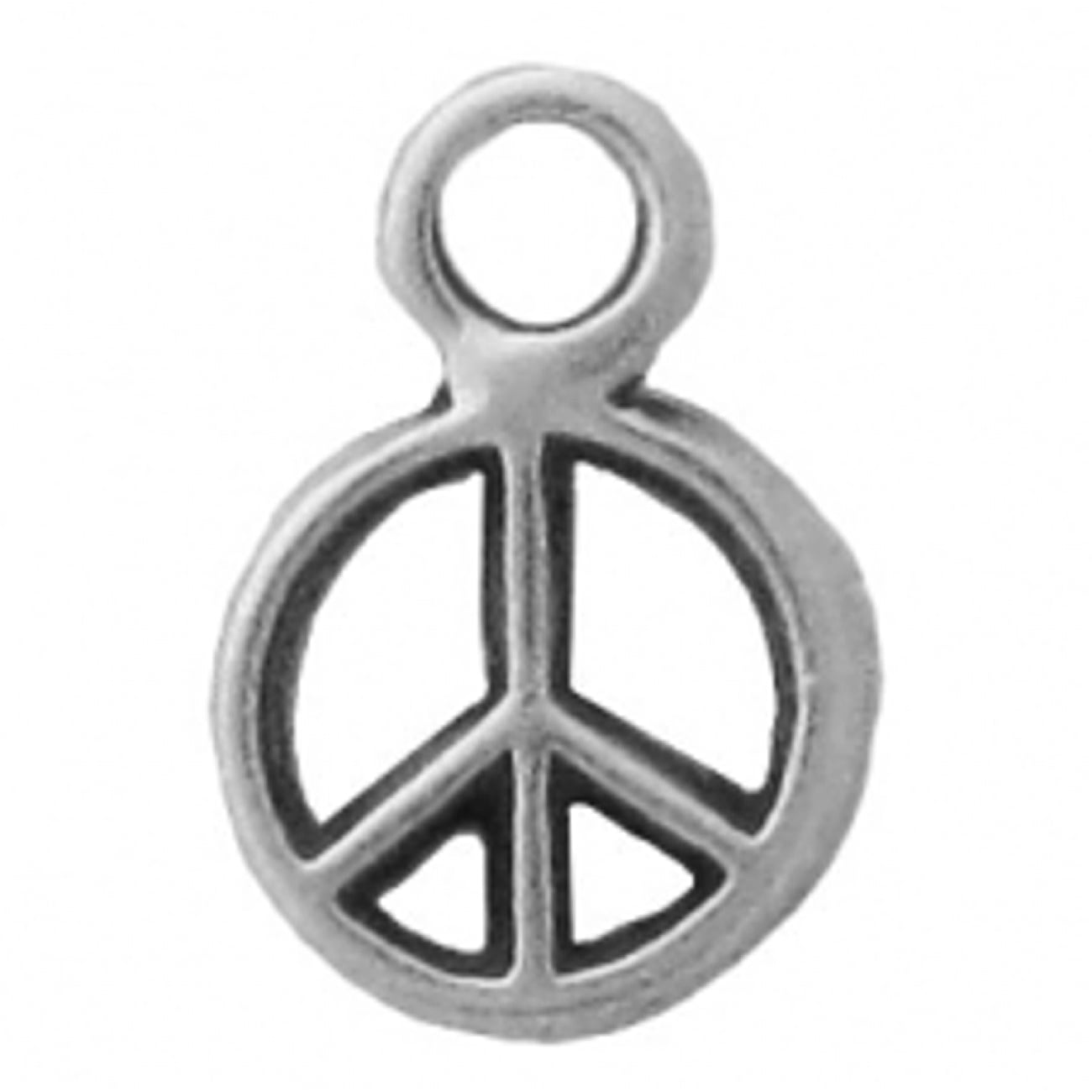 Sterling Silver 30" 1mm Box Chain Mini Peace Sign Symbol Cut Out ...