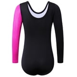 Girls Embroidery Gymnastics Leotard Long Sleeve Pink Ballet Dancewear ...