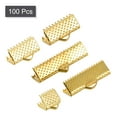 Uxcell 100Pack Ribbon Crimp Clamp Ends, 8/10/13/20/25mm Bookmark Pinch ...