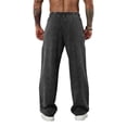 Baggy for Men Wide Leg Drawstring Elastic Cotton Straight Pants Hip Hop ...