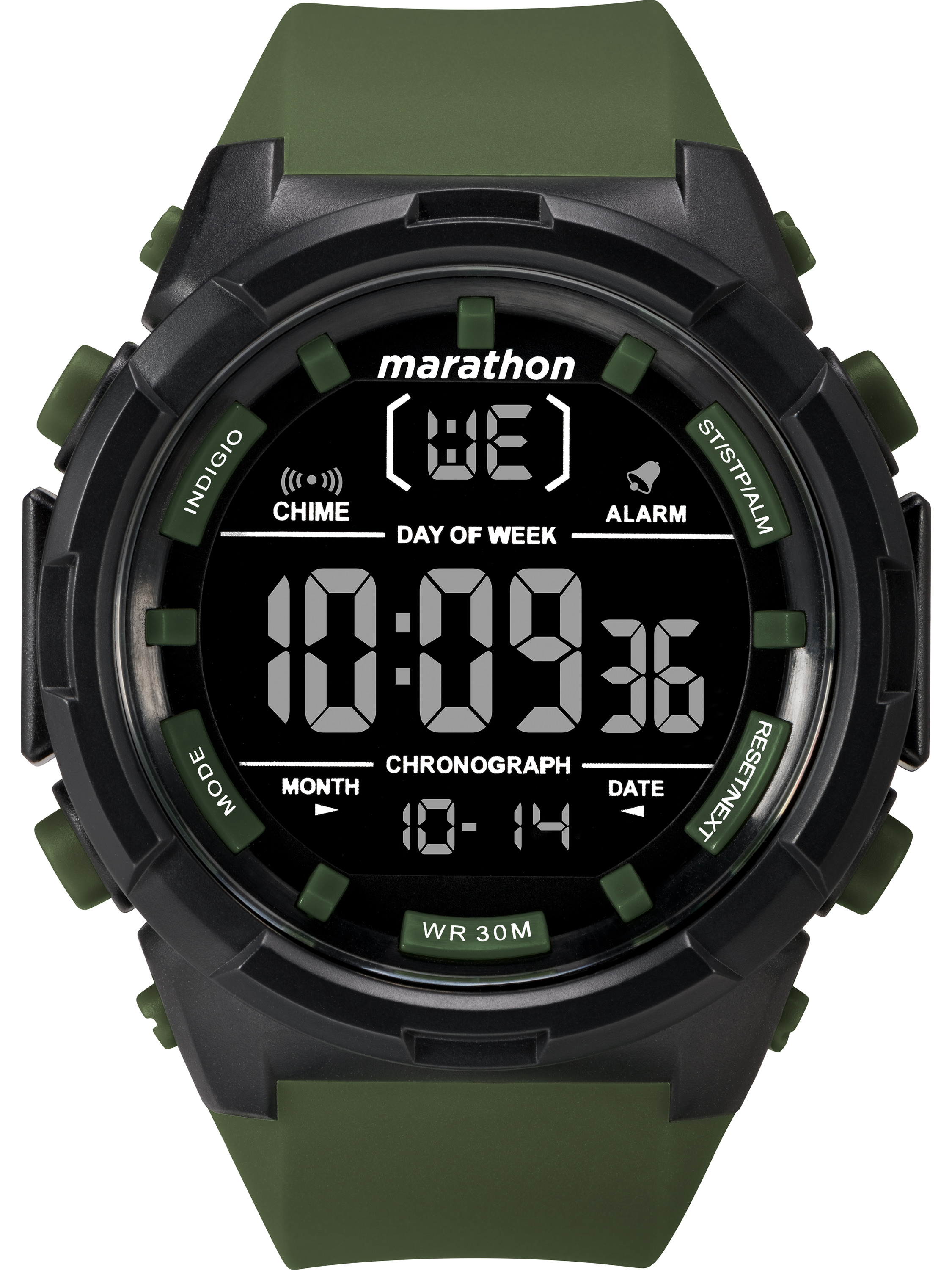 Timex Marathon By Timex Men s Digital 50mm Green Black Resin Strap Timex Marathon By Timex Men s Digital 50mm Green Black Resin Strap