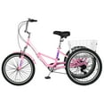 LILYPELLE 24" 3 Wheel Bike for Adults Folding Tricycle 7 Speed Adult ...