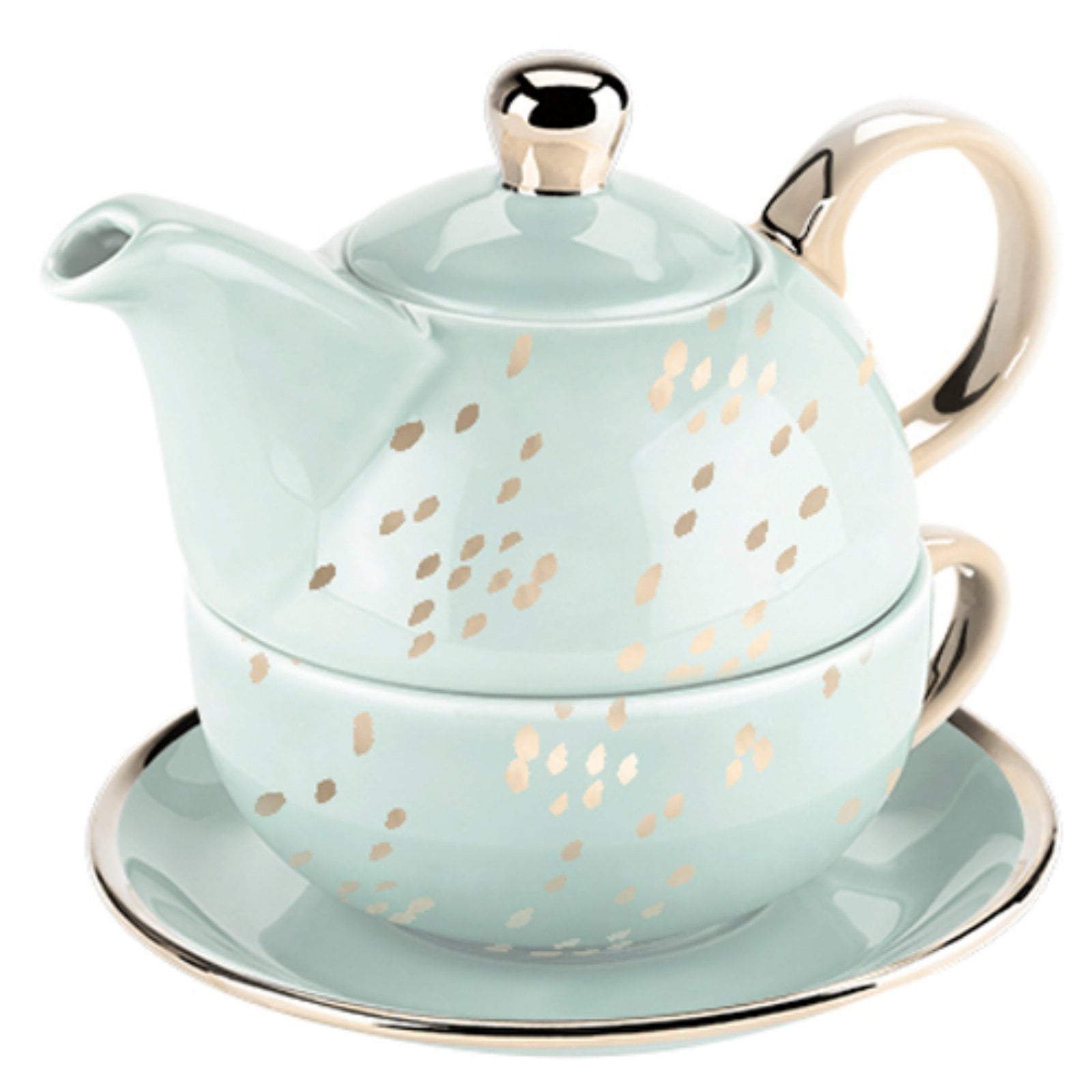 Pinky Up Addison Champagne Dots Tea for One Set - Walmart.com