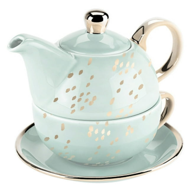 Pinky Up Addison Champagne Dots Tea for One Set - Walmart.com