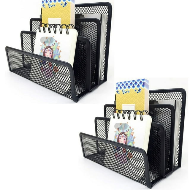 Desk Mail Organizer, Torubia 2 Pcs Black Office Small Letter Sorter ...