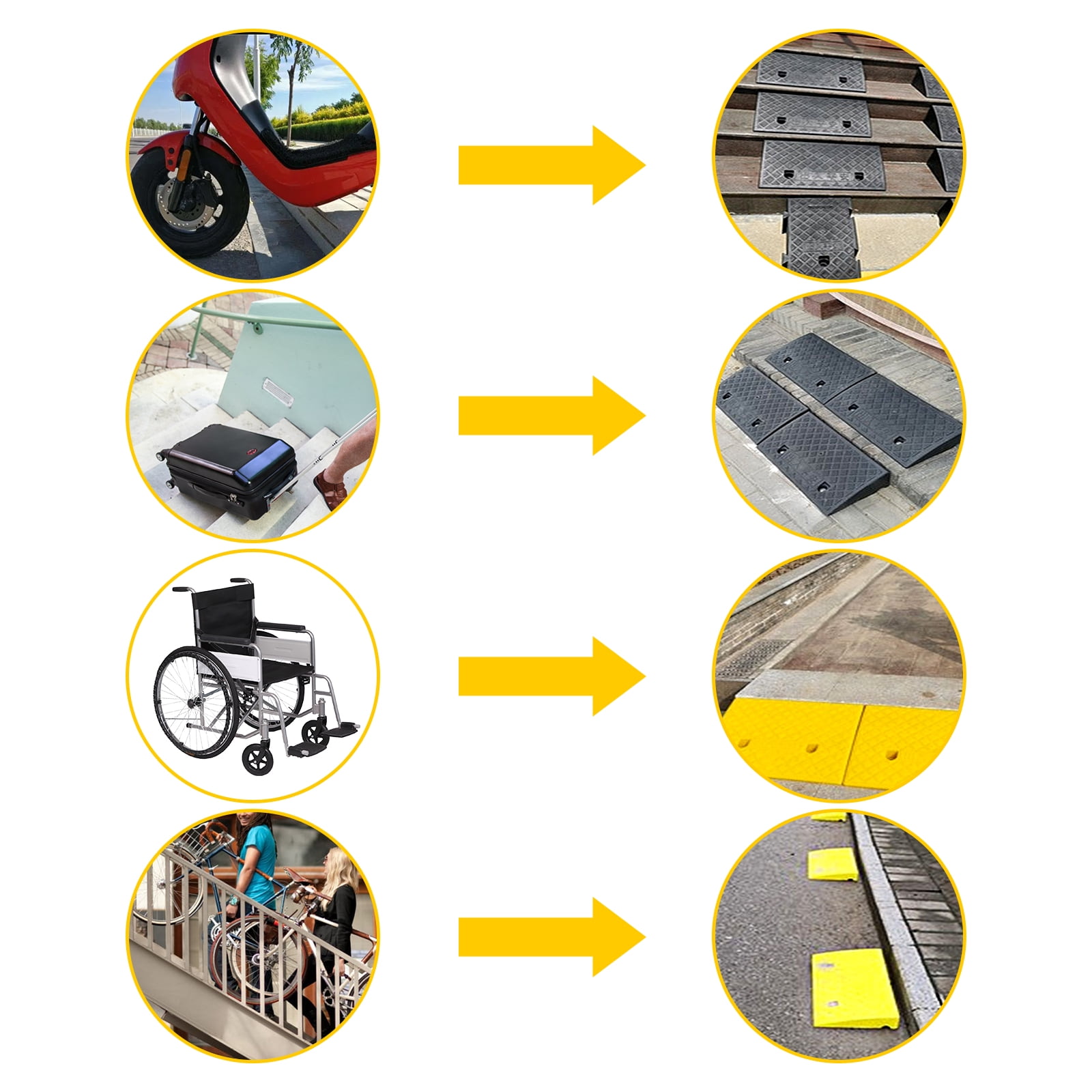 Buy Portable Lightweight Curb Ramps Heavy Duty PVC Threshold Ramp Mat ...