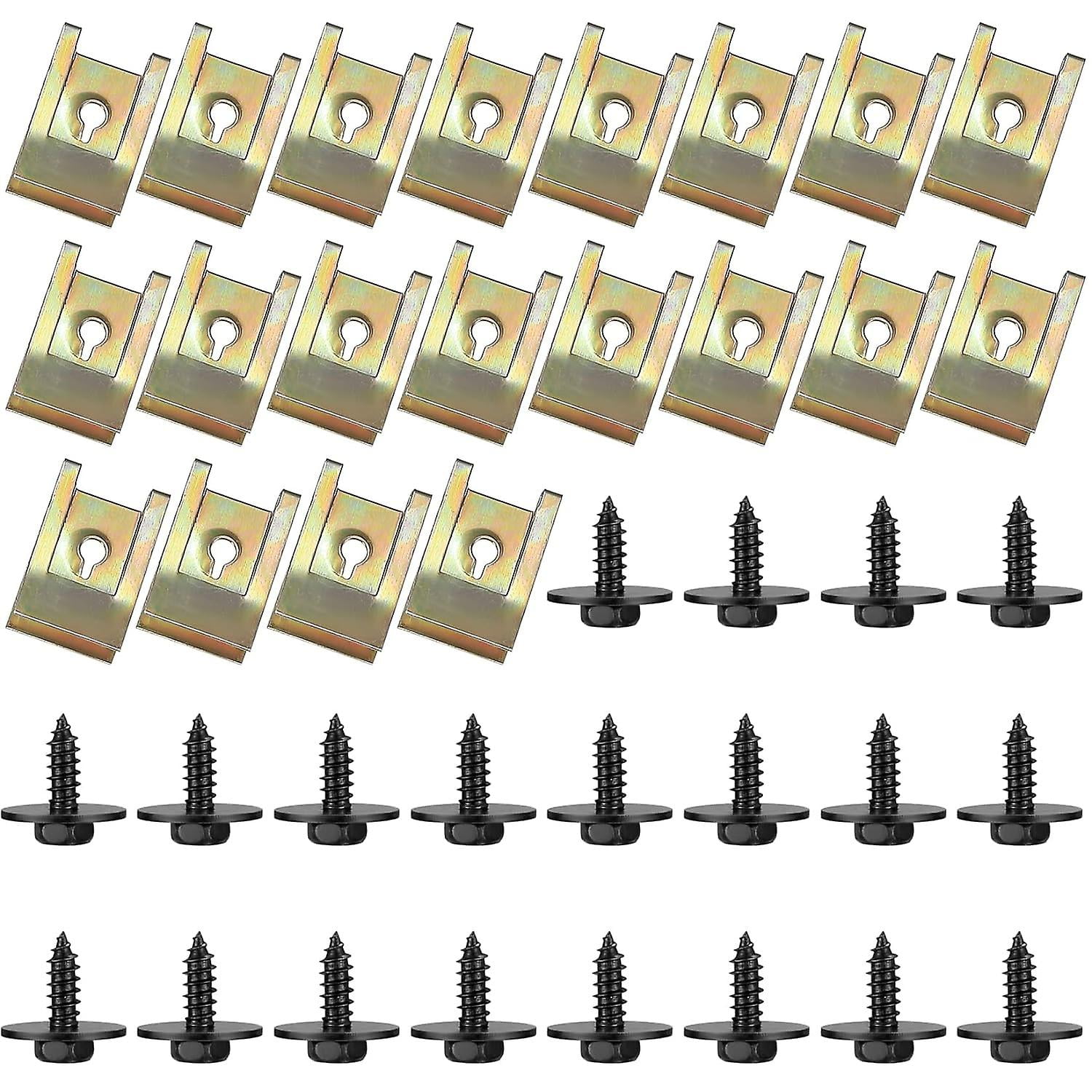 40 Pieces U-clips And Screws Universal Metal Kit, Assortment Of Car ...