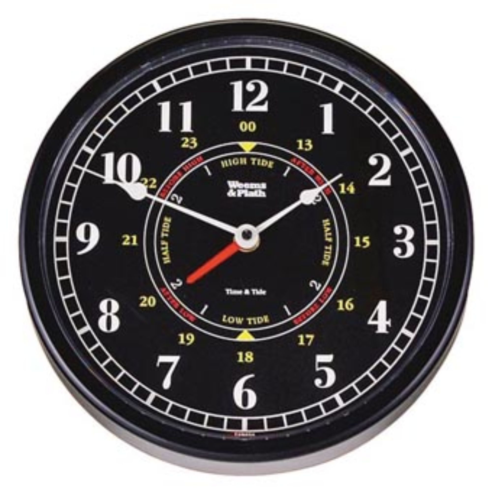 12" Black Antique Finish Round Shaped Time and Tide Clock - Walmart.com