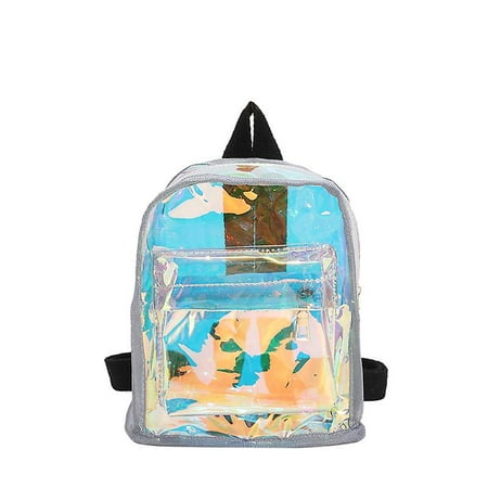 Holographic Backpack Clear For Women Iridescent Bookbag Transparent ...