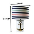 Sea Nautical Coastal Golden Ship Anchor Ceramic Table Lamp Navy Sailor ...