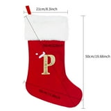 TETOU 20inch Monogrammed Christmas Stockings with Letters Soft Plush ...