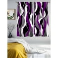 Abstract Purple Gray Black White Stripes Chiffon Sheer Curtains 72 ...