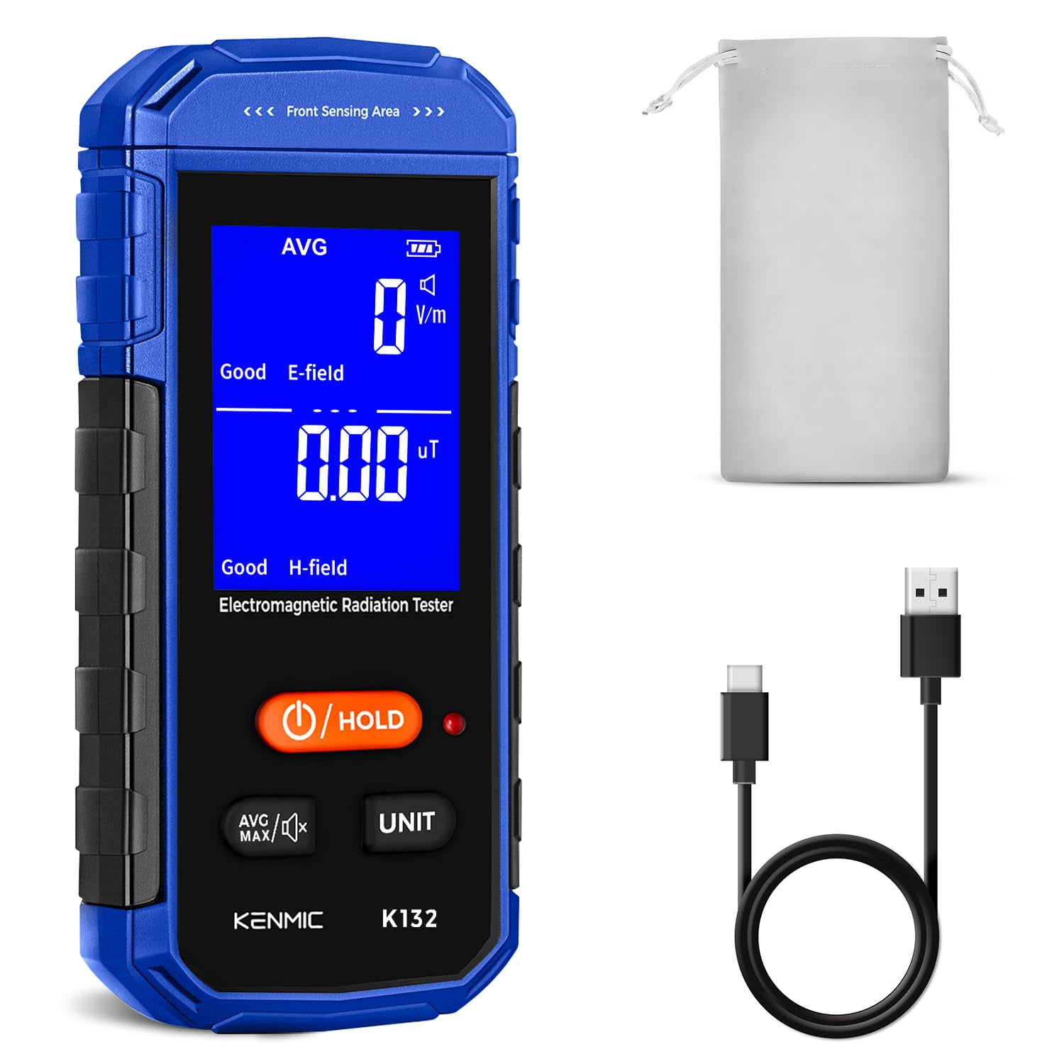 Detector portátil recargable EMF Meter KENMIC LCD azul | Walmart en línea