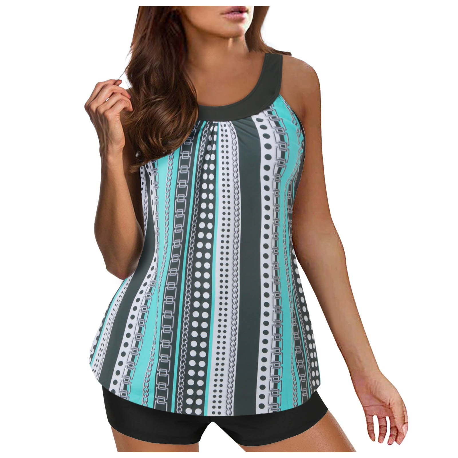 MKLEKYY Trajes De Baño Dama Women'S Swimwear Tankini 2 Piece Normal ...