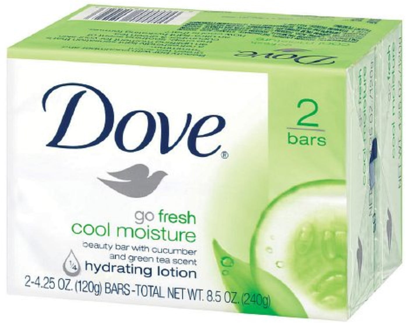 Dove Go Fresh Cool Moisture Beauty Bars 4 Oz Bars 2 Ea Pack Of 2