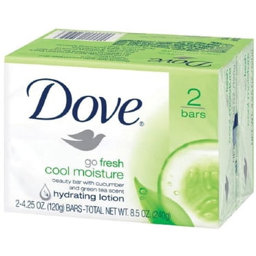 Dove Go Fresh Cool Moisture Beauty Bars 17 oz (Pack of 2) - Walmart.com