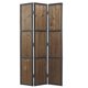 DecMode 48" x 71" Brown Wood Hinged Foldable Partition 3 Panel Room ...