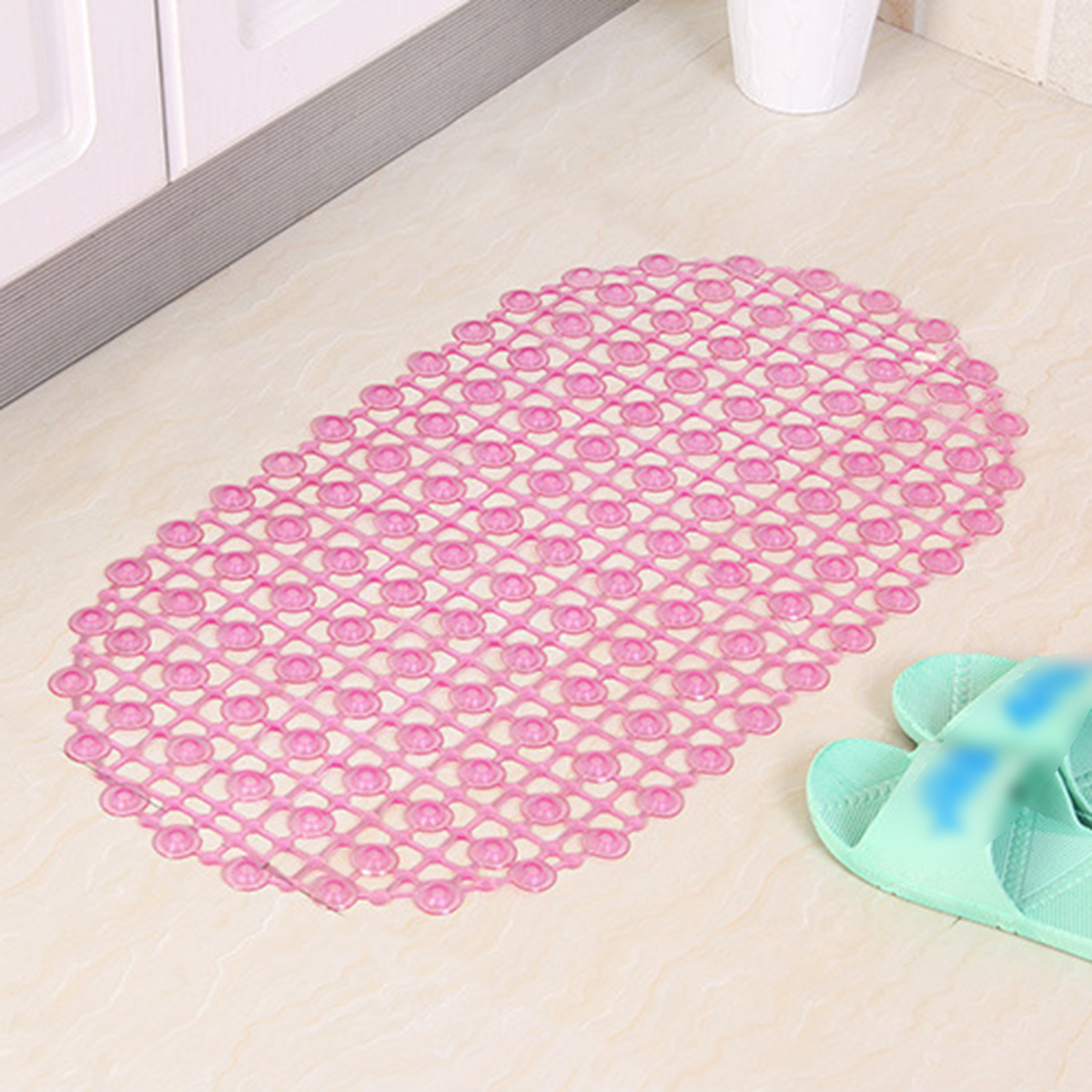 PVC Anti Skid Suction Cup Grip Shower Bath Tub Mat Rug Home Bathroom ...