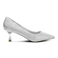 Bocca Women's 2inch Pumps Silver Pointed Toe Dress Shoes Kitten Heel 9M ...