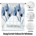 Blue Tulip Swag Kitchen Curtain Valances, Modern Abstract X-ray Floral ...