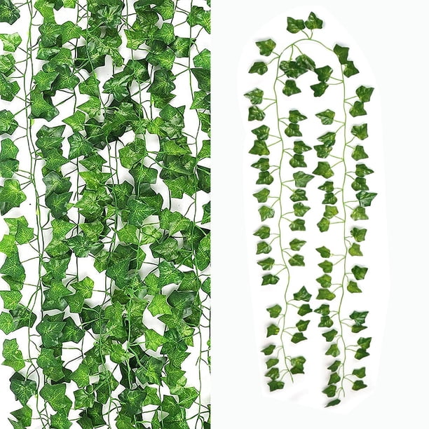 Fake Ivy Garlands Leaves Artificial Vines Faux Green Hanging Plants for ...