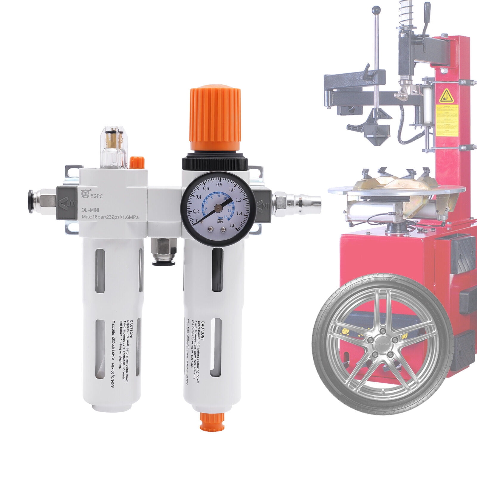 Tire Changer Air Pressor Oil Water Regulator Separator w/ Pressure ...