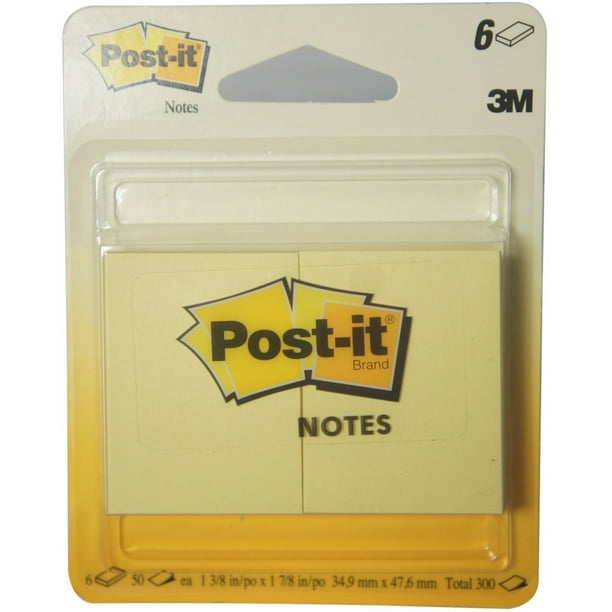 Post-it Notes Original Pads 1.5" X 2" 6 Each - (Pack of 3) - Walmart.com