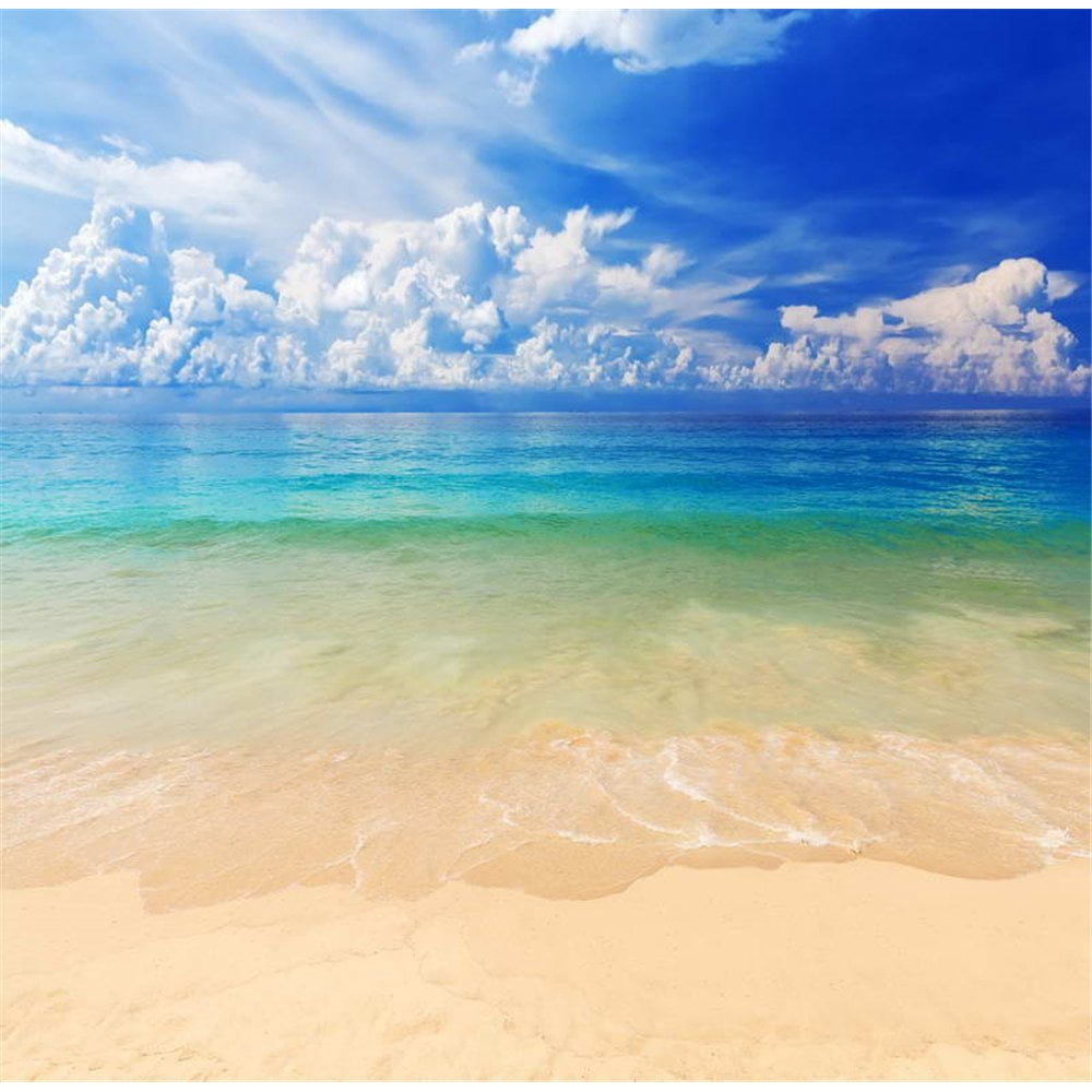GreenDecor Polyster Tropical Summer Photo Backdrop Beach 5x7ft Blue ...