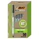 BIC Ecolutions Round Stic Ballpoint Pens, 97% Recycled Plastic, (1.0mm), Black, 50-Count ...