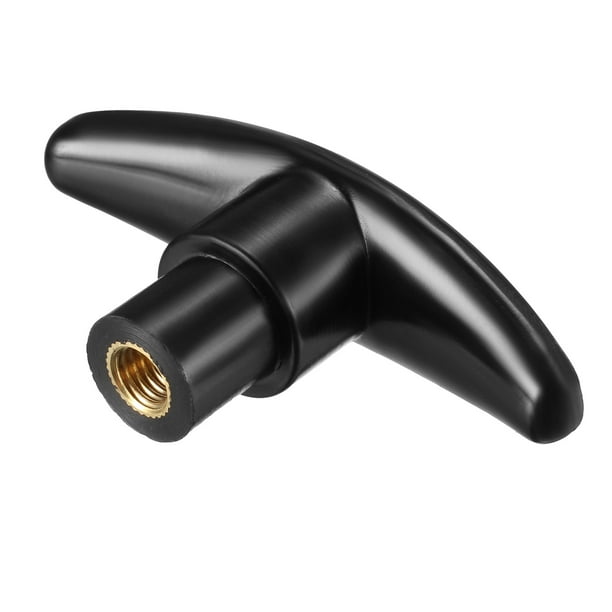 T Knob Drawer Cabinet Handle M8 Diameter Metal Insert Female Threaded Black