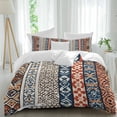 4 Piece Duvet Cover Set Queen, Abstract Ethnic Vintage Pattern Soft ...