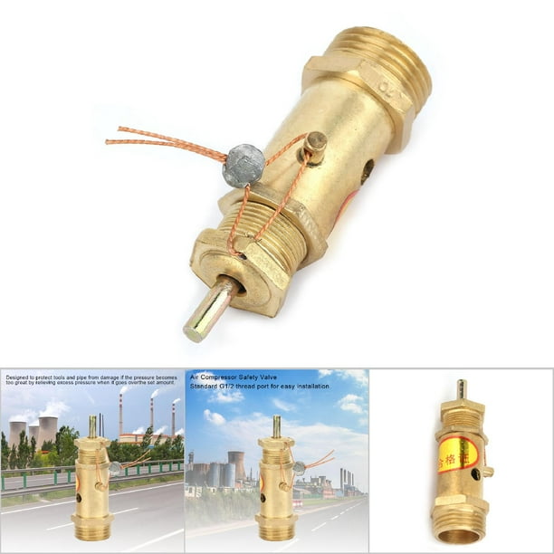 Safety Valve,G1/2 Air Compressor Safety Relief Valve Pressure Release ...