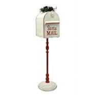 Vickerman 36" Outdoor Santa Mailbox Holiday Decor with Sturdy Post ...
