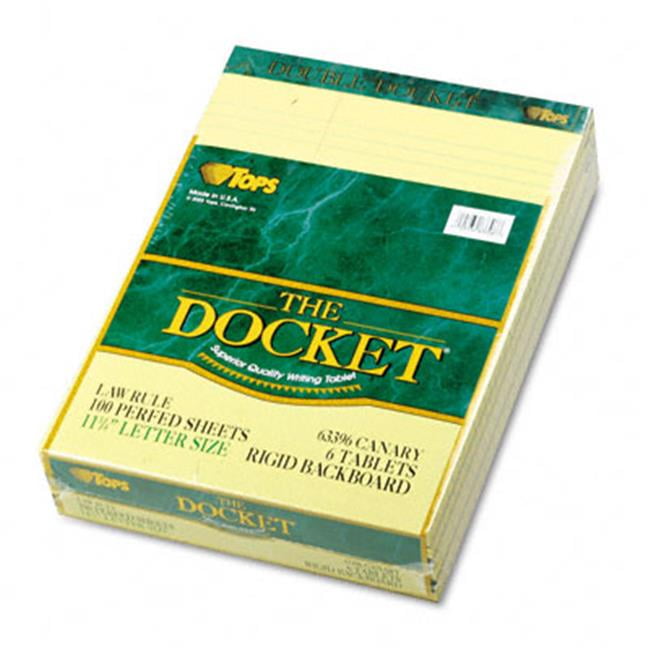 Tops Double Docket Ruled Pads Law Rule Letter Canary Six 100-Sheet Pads ...