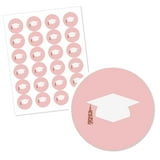 Big Dot of Happiness Rose Gold Grad - Graduation Party Circle Sticker ...