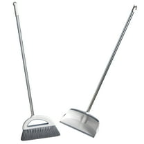 SOPOTUTU Heavy Duty Ergonomic Broom and Dustpan Set with Metal Handle ...