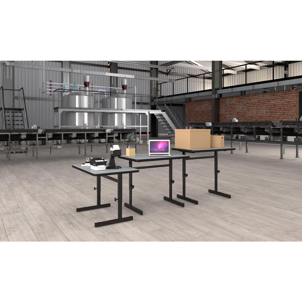 Correll Inc. Deluxe High-Pressure Laminate Top Adjustable Standing Height Work Station 20x24 ...