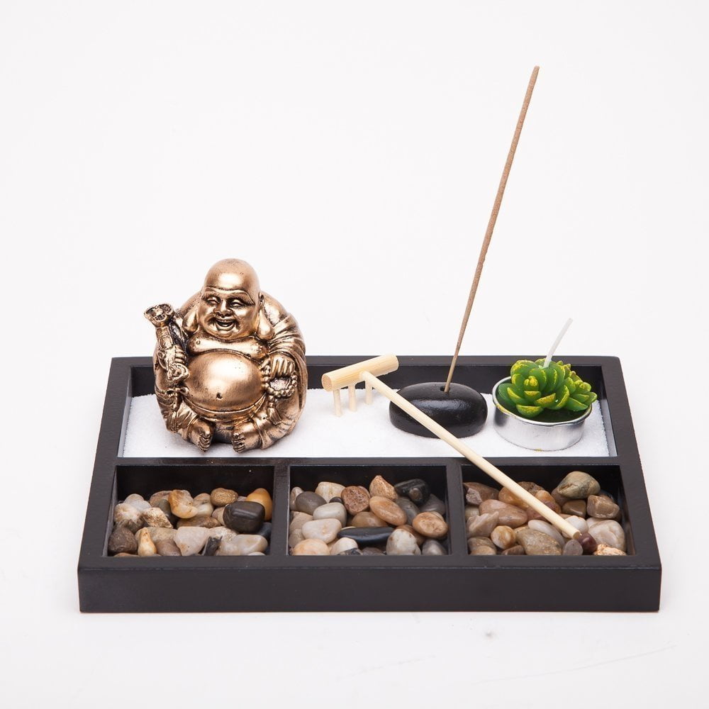 Asian Japanese Feng Shui Sand Zen Garden Buddha Incense & Candle HY197 ...