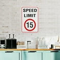 Speed Limit 15Km Sign Warning Tin Sign Home Kitchen Farm Garden Garage ...