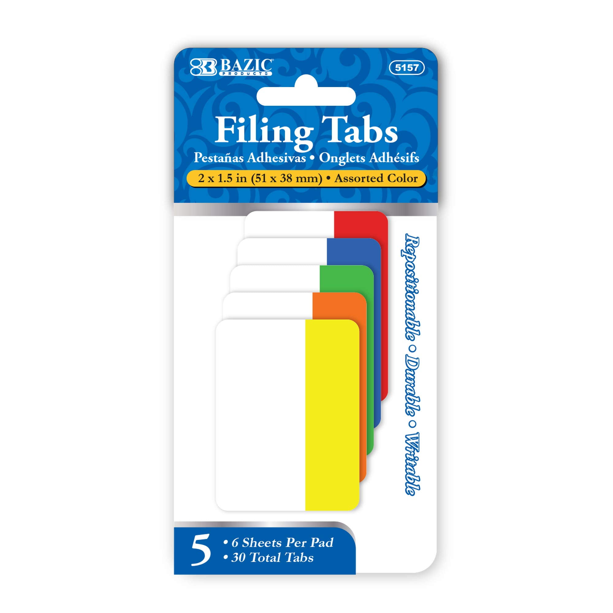 BAZIC Neon Page Markers 2x1.5 Flag Index Tabs, (30 Flags/Pack), 2-Packs ...