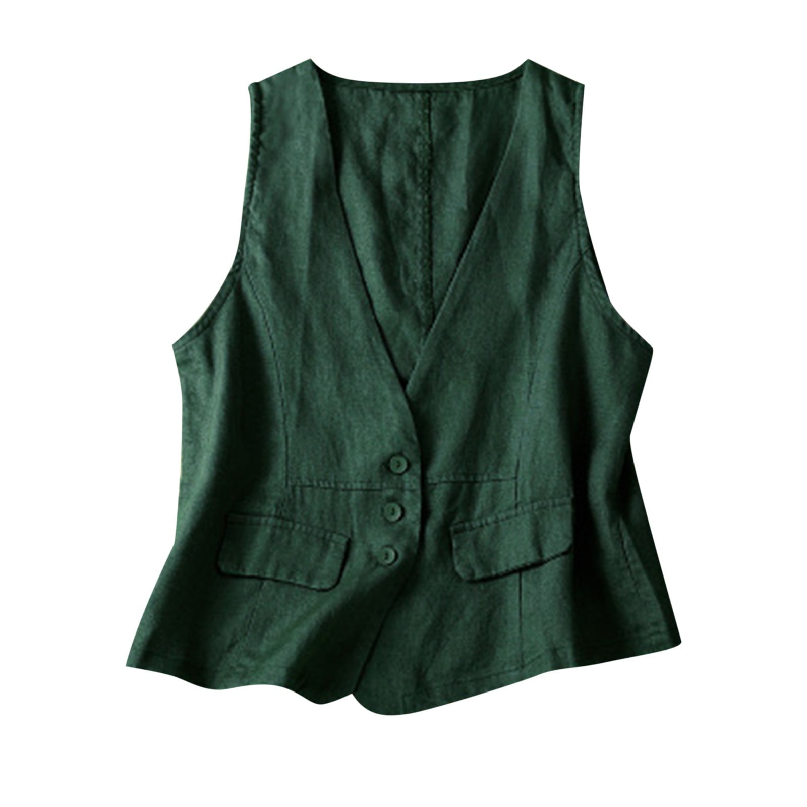 IROINNID Women's Sleeveless Open Front Vest Short Surplice Neck Cover ...